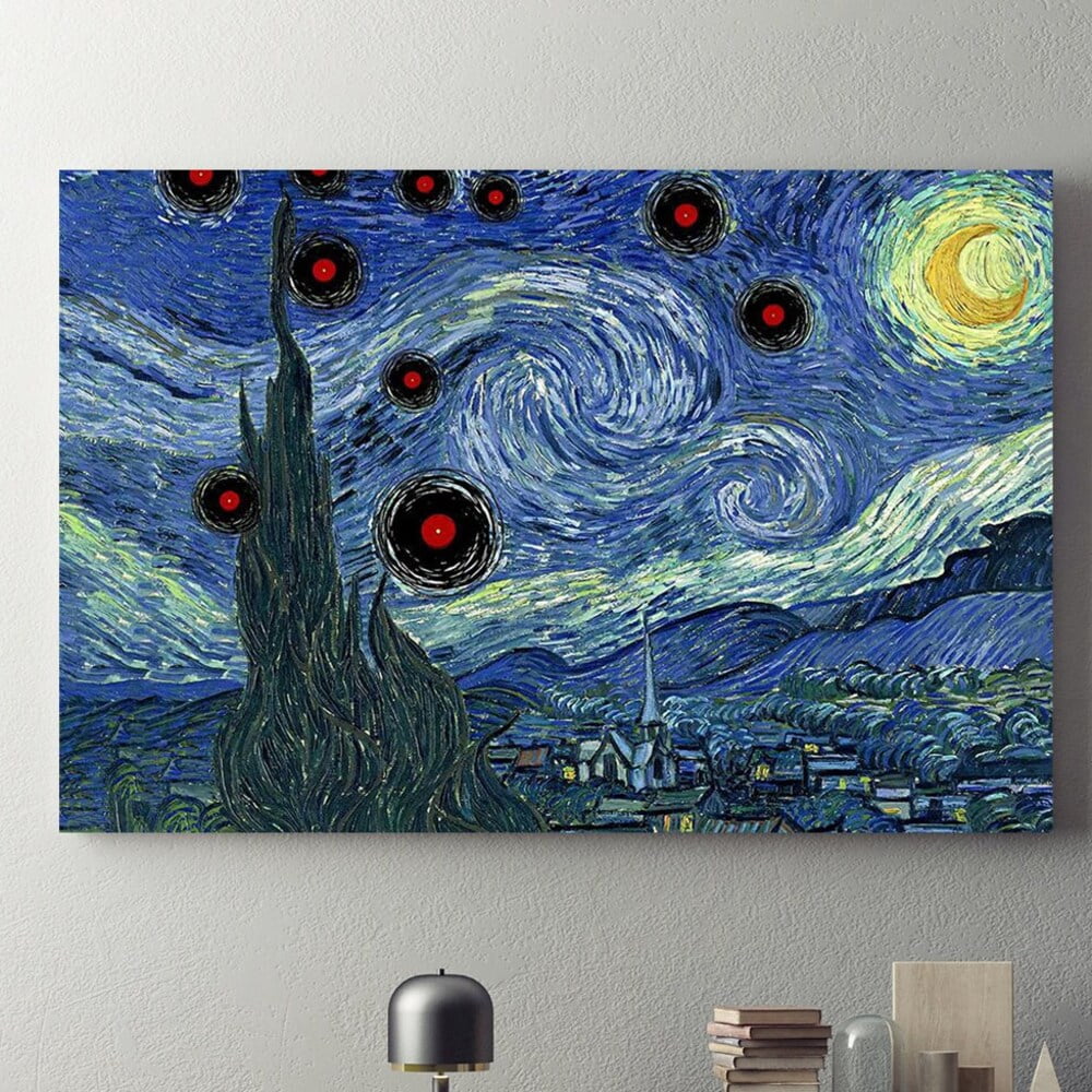 Kna Prints - Starry Night With Vinyl Record Poster, Vinyl Record Poster ...