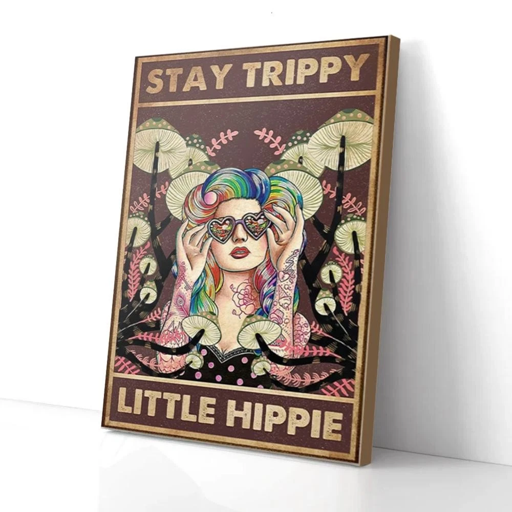 Kna Prints - Stay Trippy Little Hippie Girl Hippie Matte Unframed ...