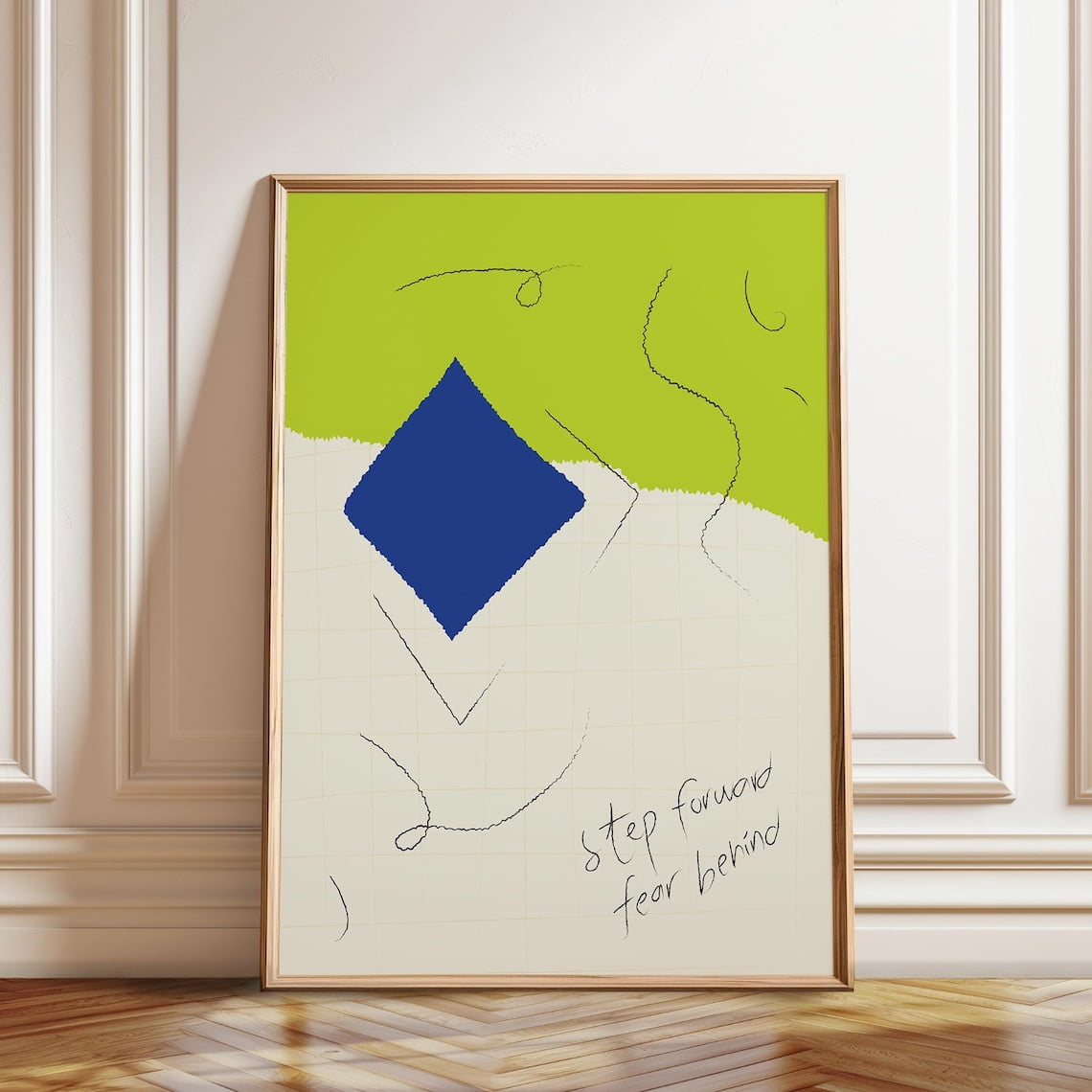 Kna Prints - Step Forward Fear Behind Abstract Postergeometric ...