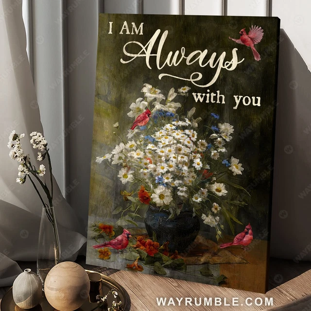 Kna Prints - Still Life Painting, White Daisy, Cardinal Drawing, I Am ...