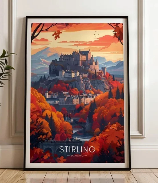 Kna Prints - Stirling Travel Poster - Scotland Wall Art Print ...