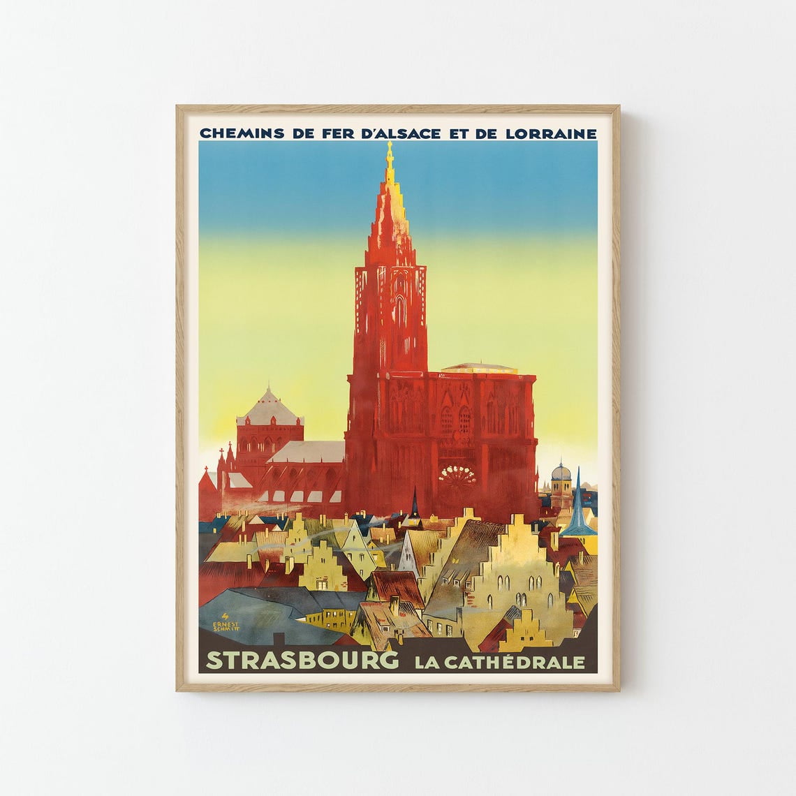 Kna Prints - Strasbourg France Vintage Travel Poster Art Print Home ...