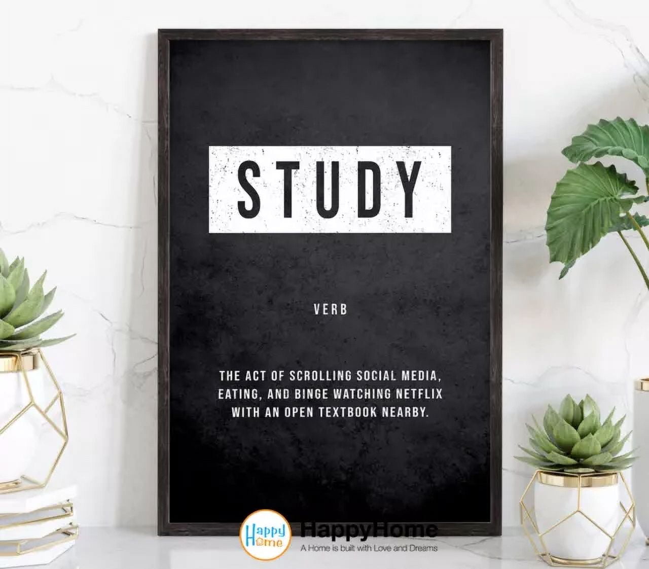 Kna Prints - Study Definition Poster Funny Motivational Wall Art Study ...
