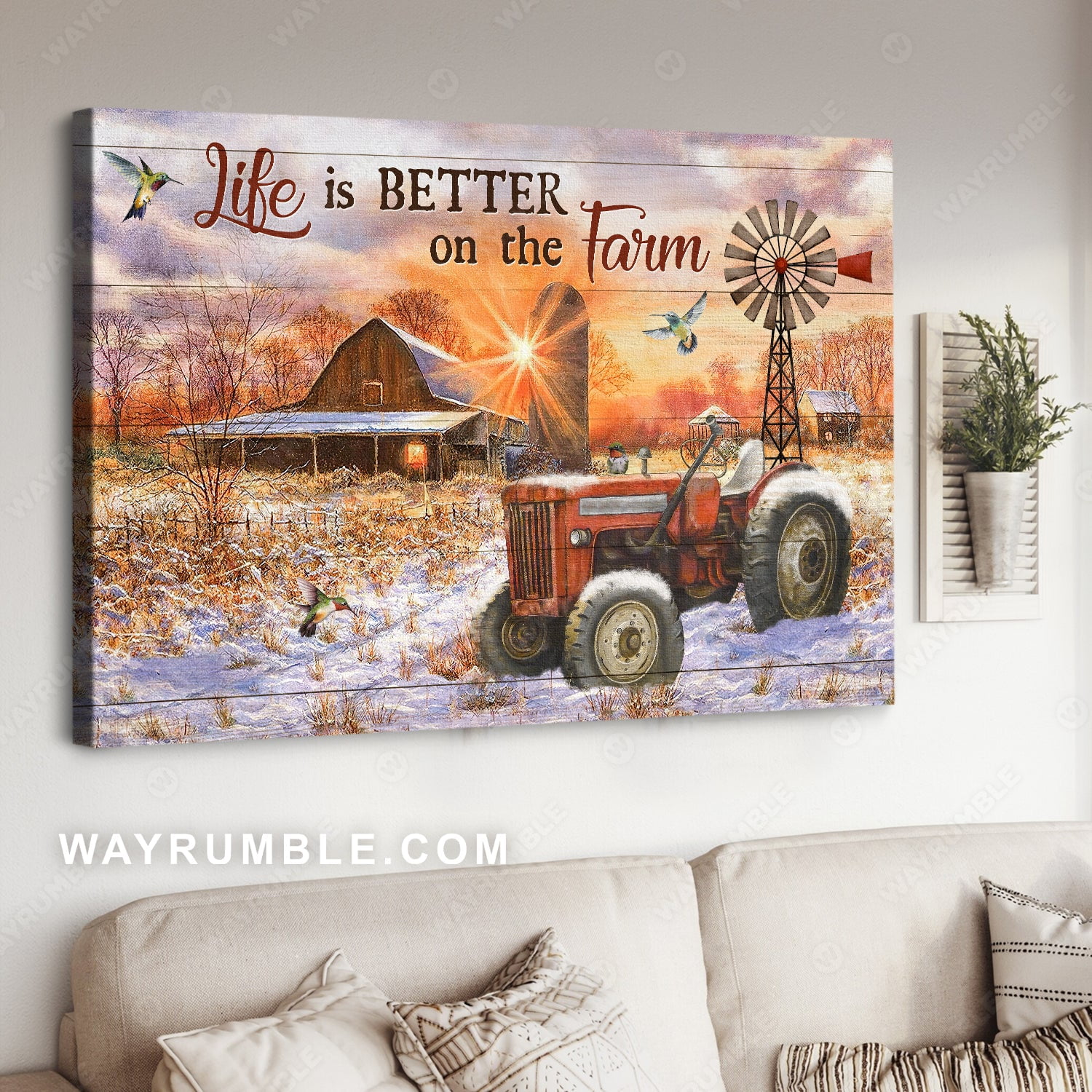 Kna Prints - Stunning Sunset, Tractor Painting, Farm Drawing, Life Is ...