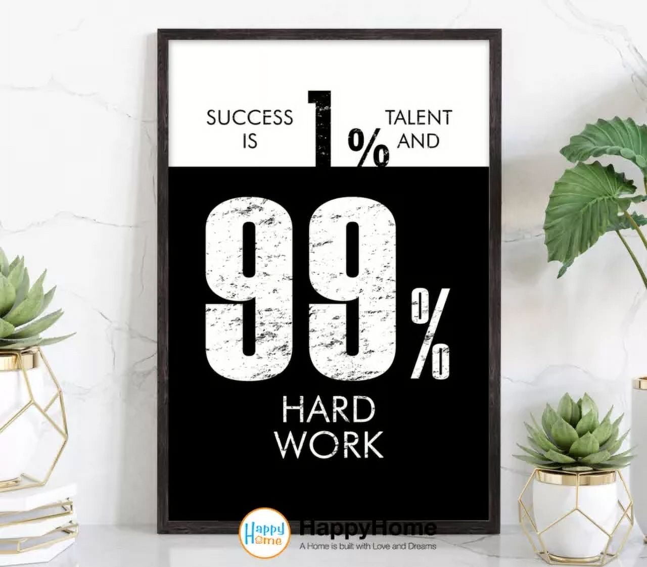 Kna Prints - Success Is 1% Talent Wall Art Motivational Poster ...