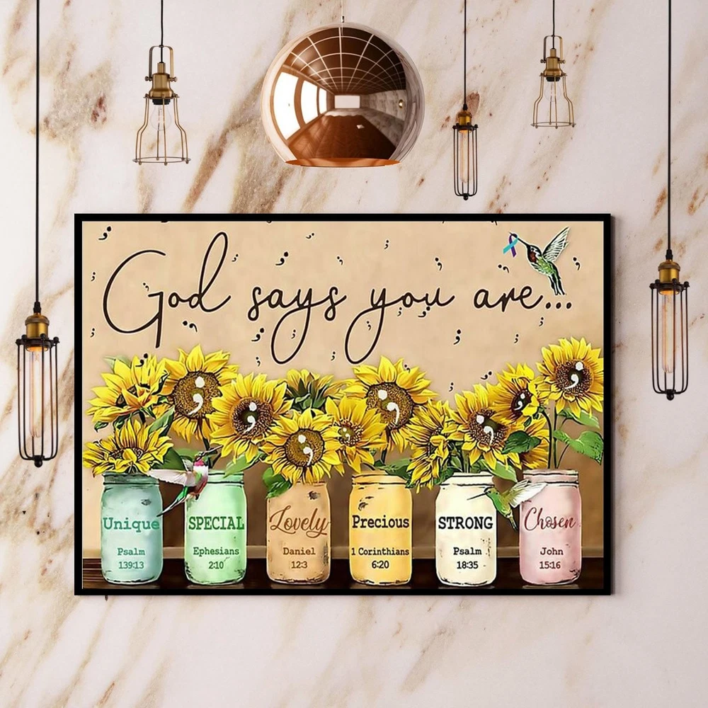 Kna Prints - Suicide Prevention Hummingbird God Says You Are Unique ...