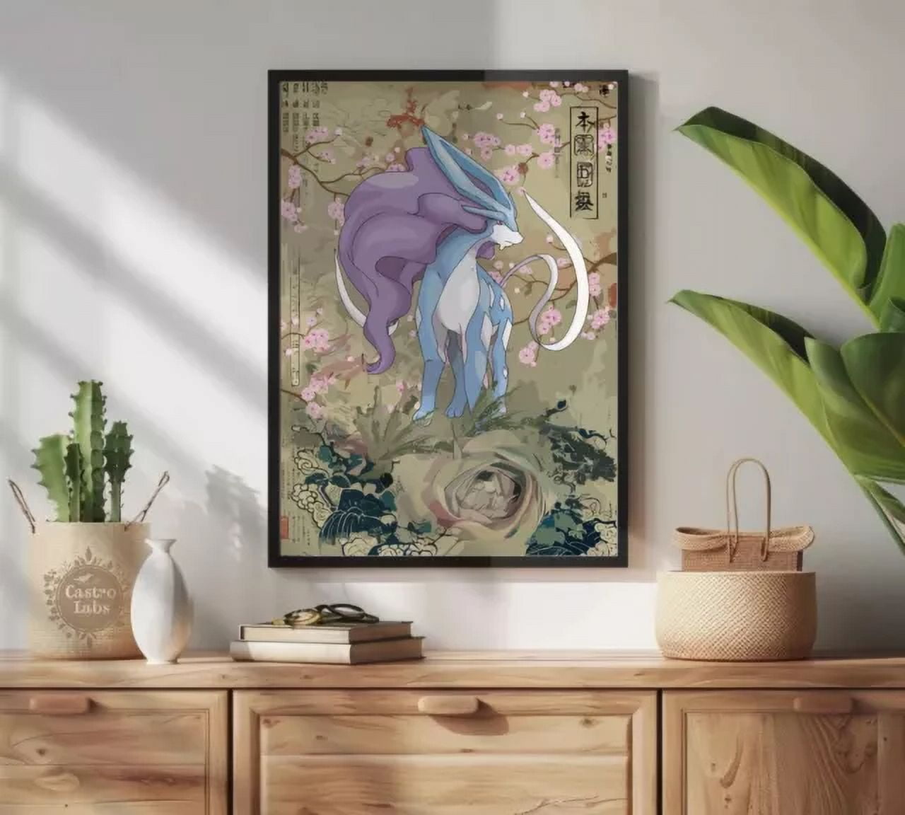 Kna Prints - Suicune Pokemon Poster - Japanese Tapestry Style Water ...