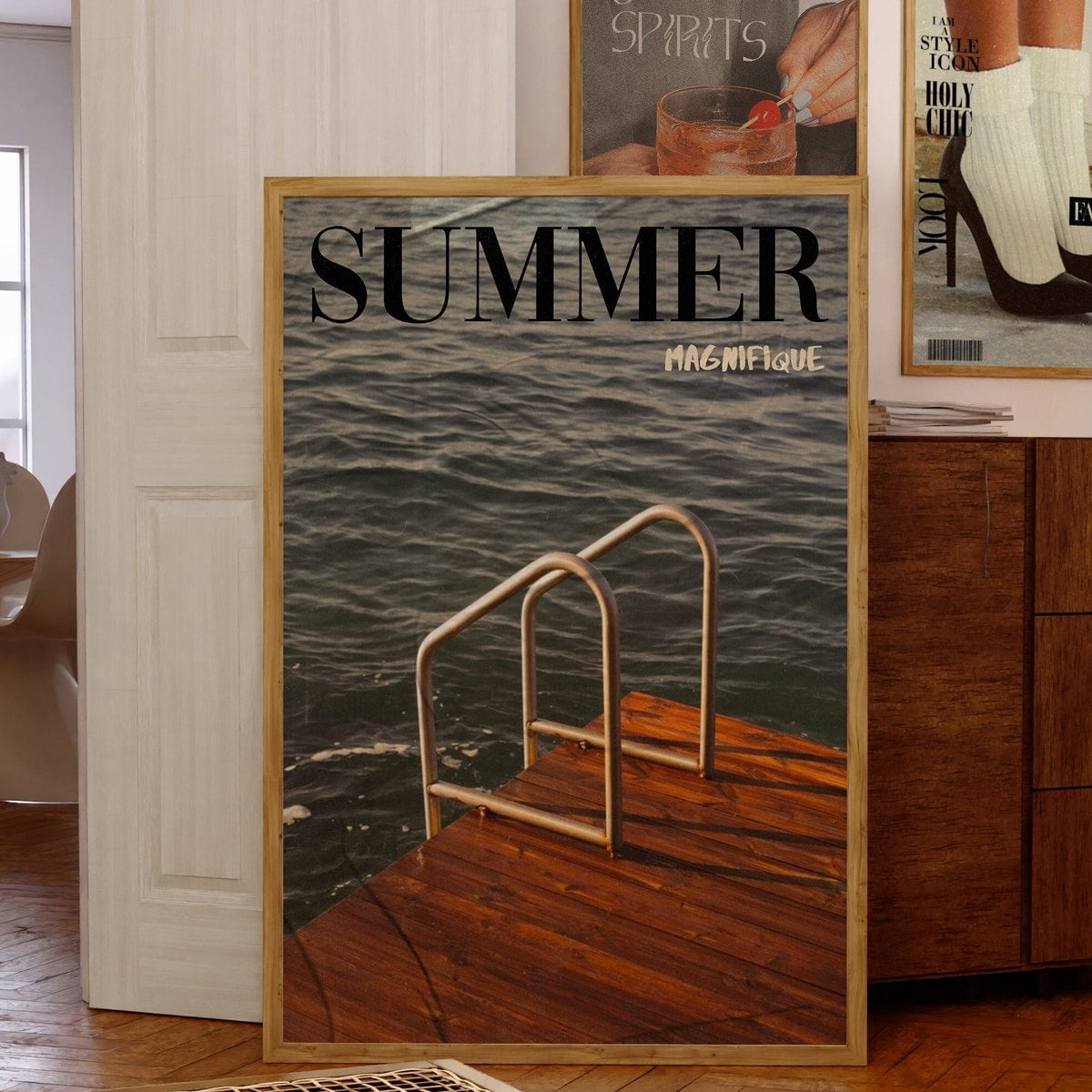 Kna Prints - Summer Magazine Poster, 70S Print, Brown Wall Art, Beach ...