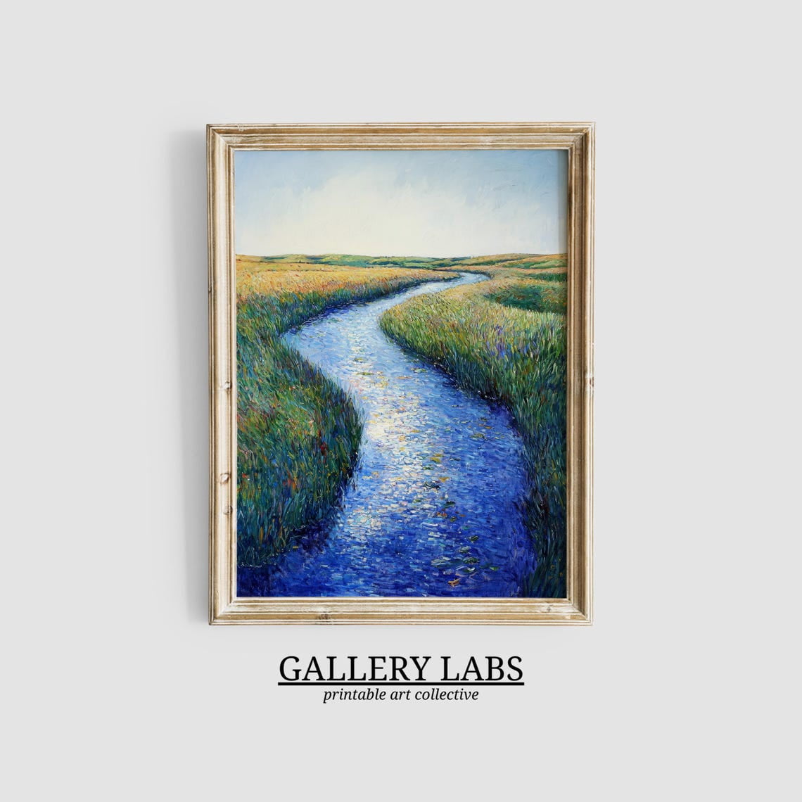 Kna Prints - Summer Marsh Oil Painting Â€¢ Vintage Wetlands Art Â ...