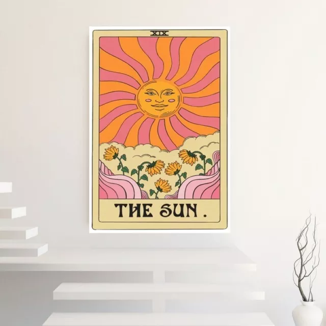 Kna Prints - The Sun Tarot Card Poster, The Sun Card Neutral Vibe ...