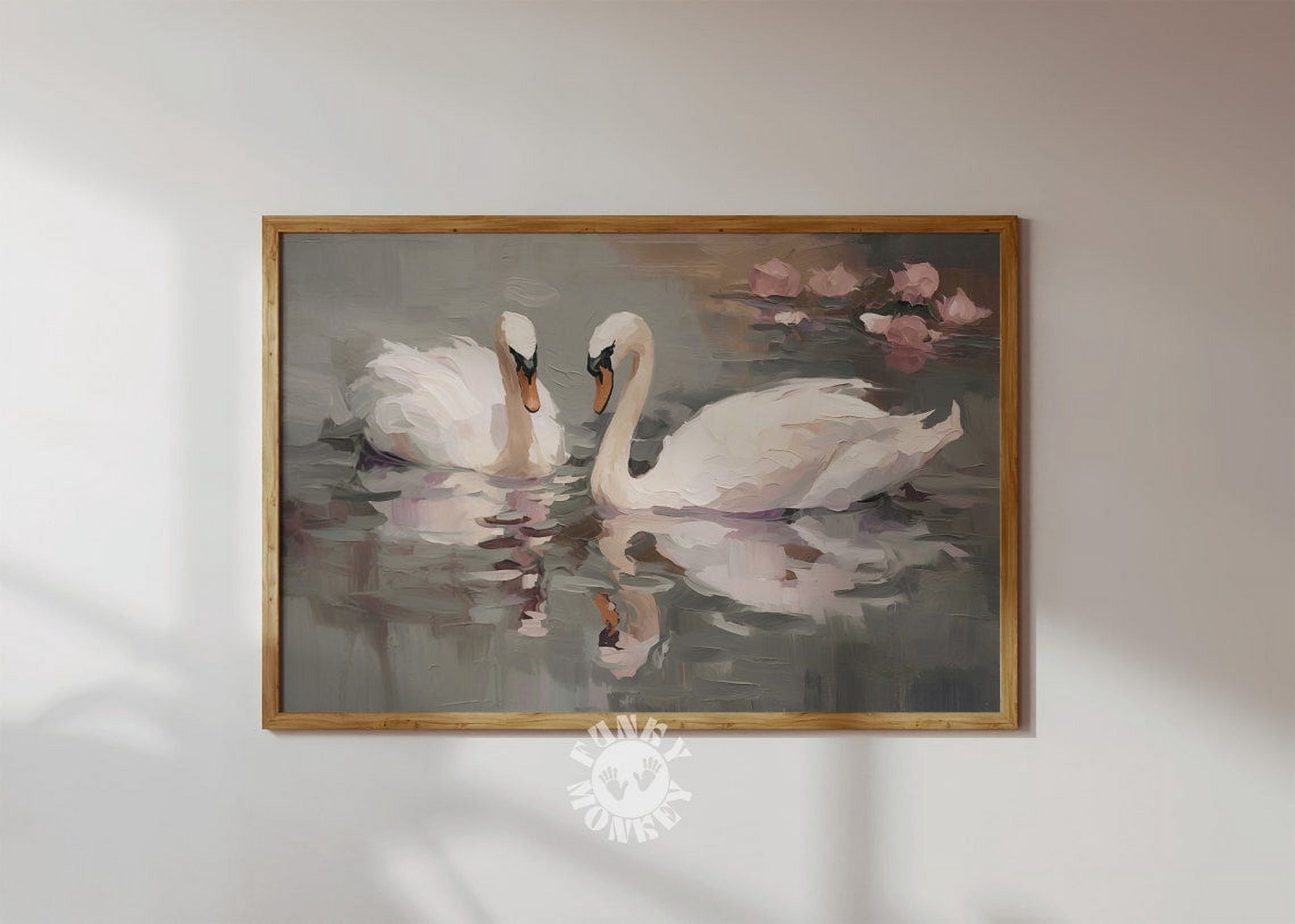 Kna Prints - Swans Painting, Digital Prints, Coquette Room Decor ...