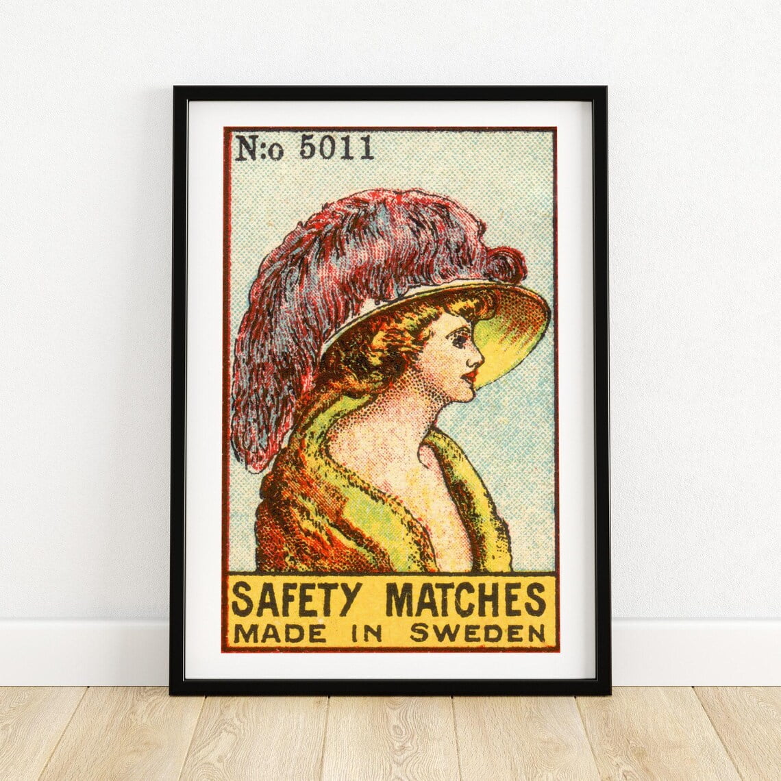 Kna Prints - Swedish Matchbox Art Print Vintage Lady Illustration ...