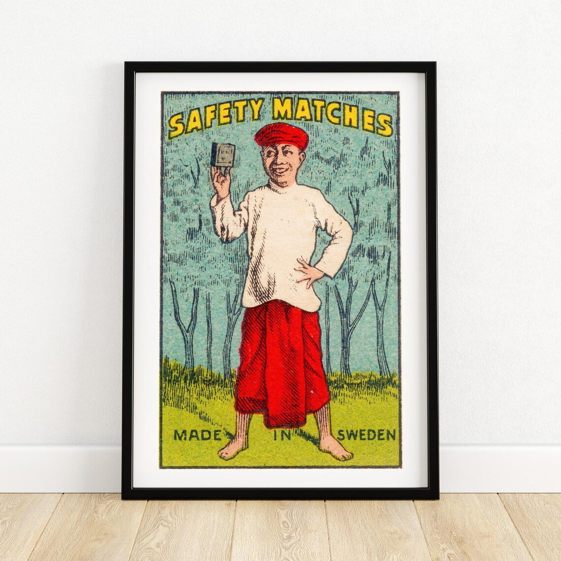 Kna Prints - Swedish Safety Matches Art Vintage Matchbox Print Rustic ...