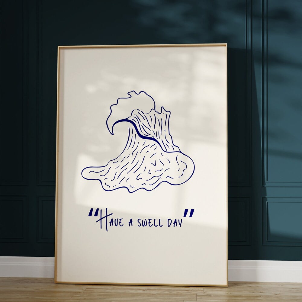 Kna Prints - Have A Swell Day Print Surfing Quote Poster Minimalist ...