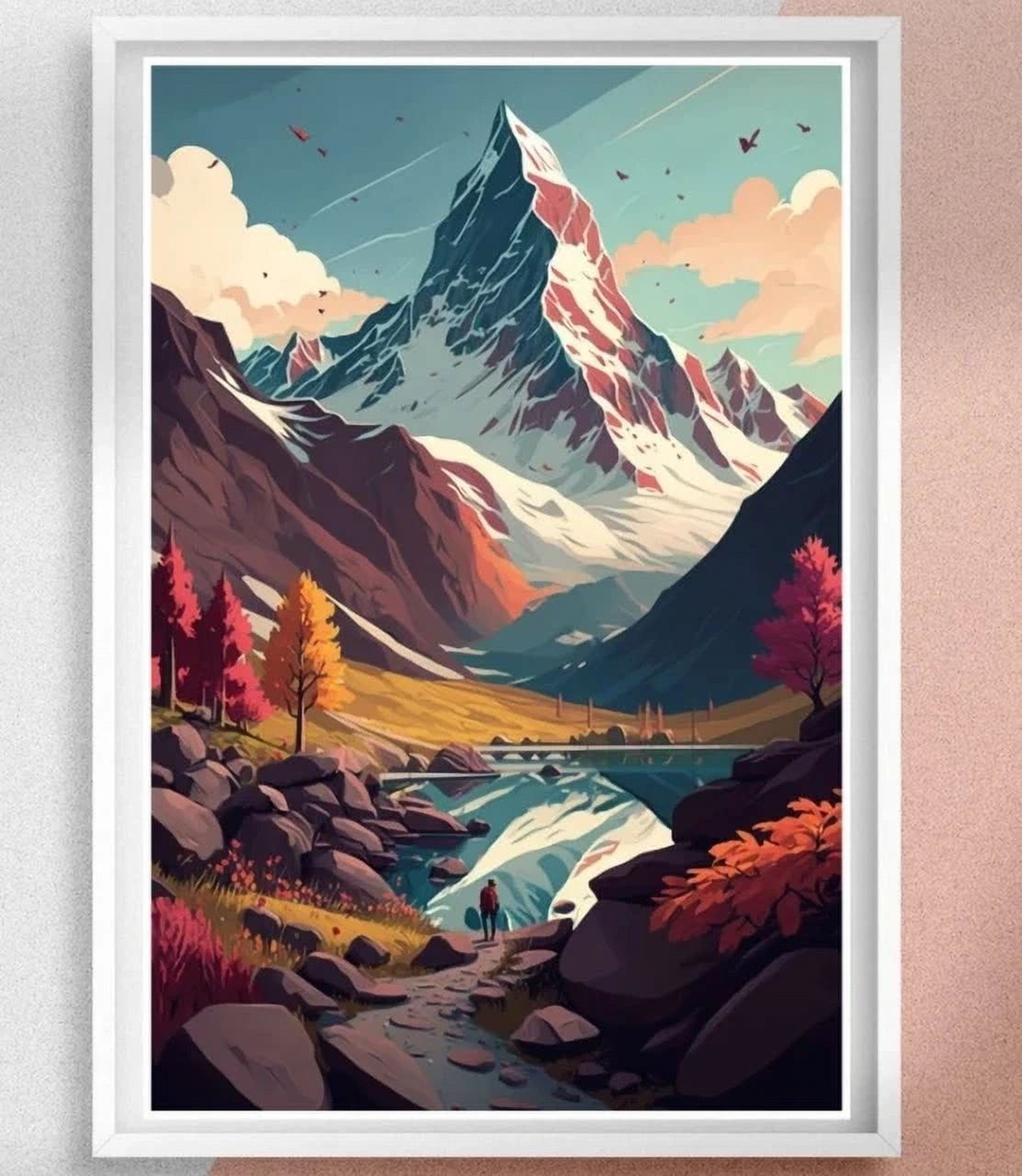 Kna Prints - Swiss Alps Travel Poster For Home Decor, Living Room ...