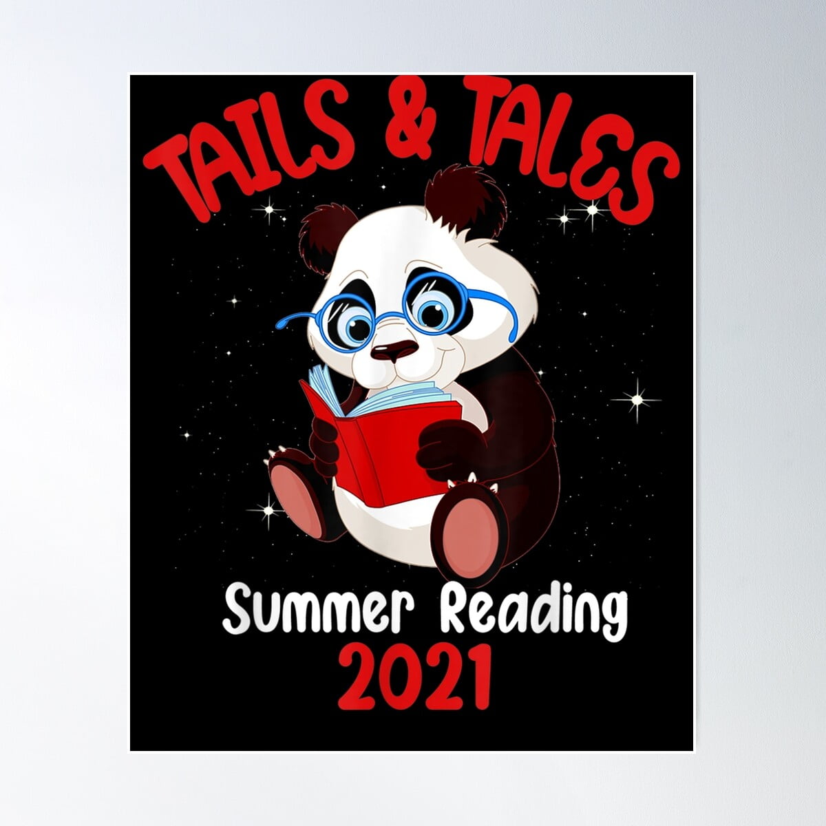 Kna Prints - Tails And Tales Summer Reading 2021 Panda Book Lovers Gift ...