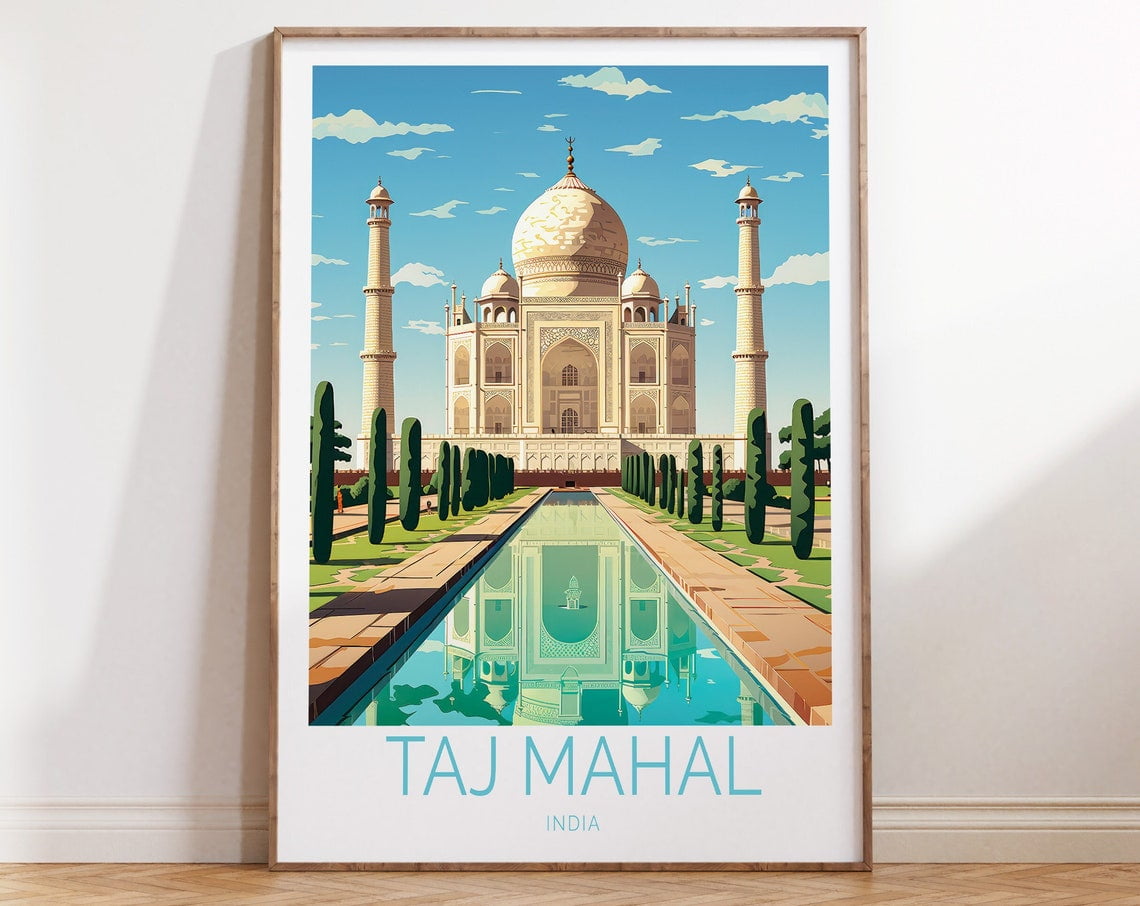 Kna Prints - Taj Mahal India Travel Poster, Taj Mahal India Travel ...
