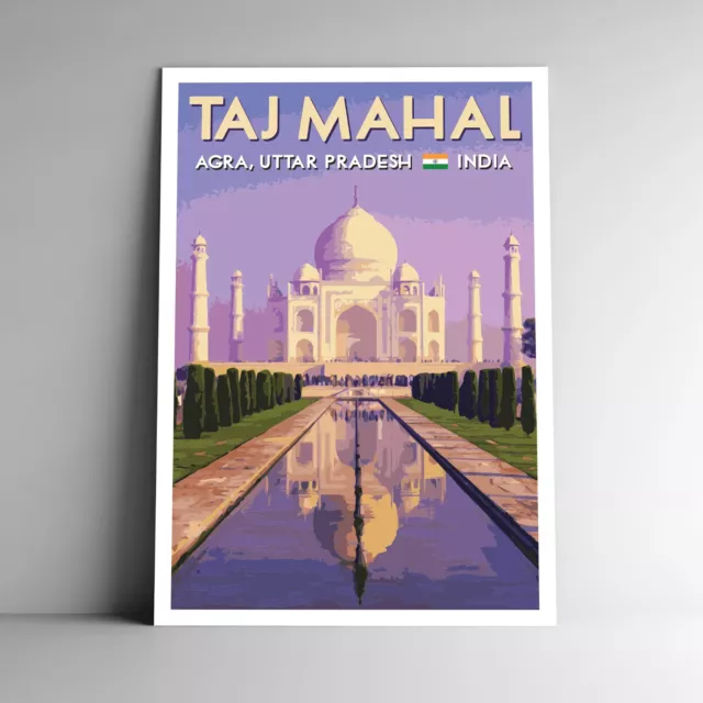Kna Prints - Taj Mahal Travel Poster India Agra Uttar Pradesh Poster ...