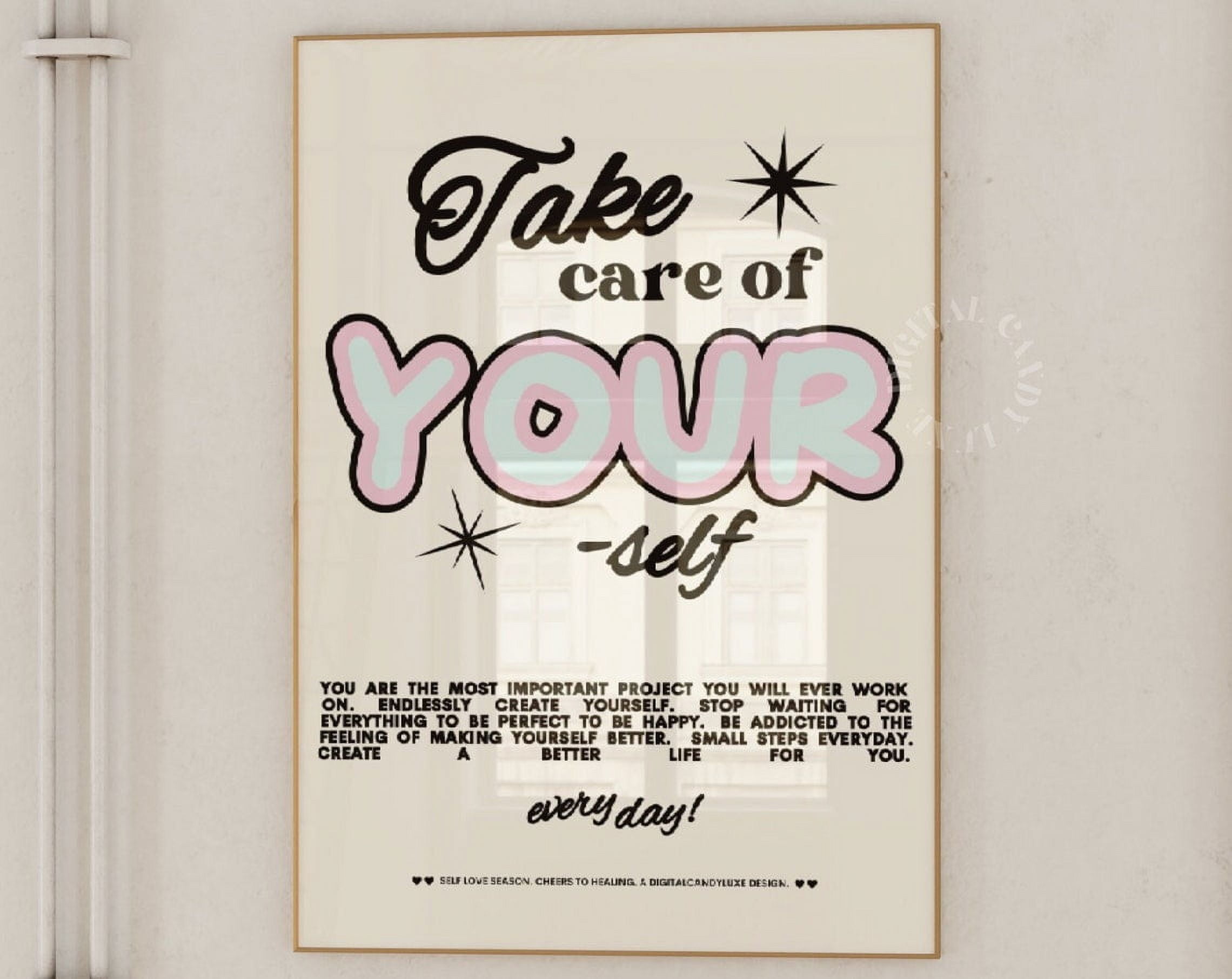 Kna Prints - Take Care Print Trendy Wall Art Prints Aesthetic Retro ...