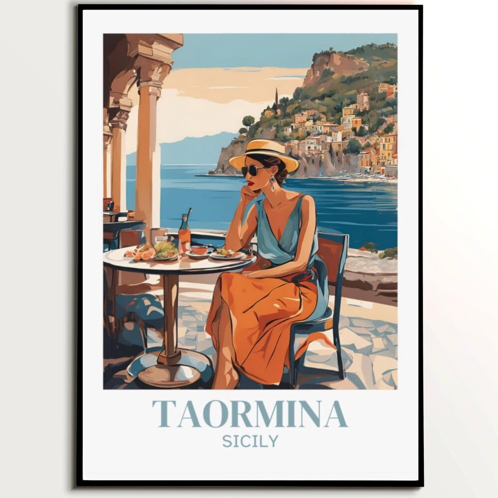Kna Prints - Taormina Sicily Art, Taormina Poster Print, Fashionable ...