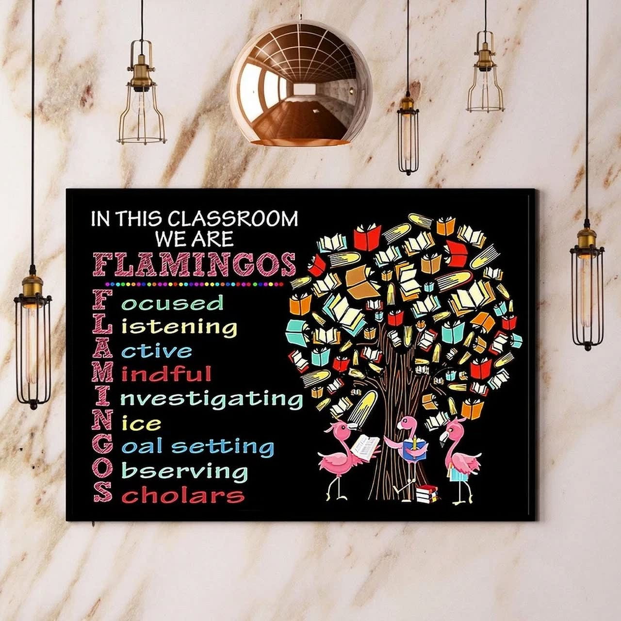 Kna Prints - Teacher In This Classroom We Are Flamingos Paper Postere ...