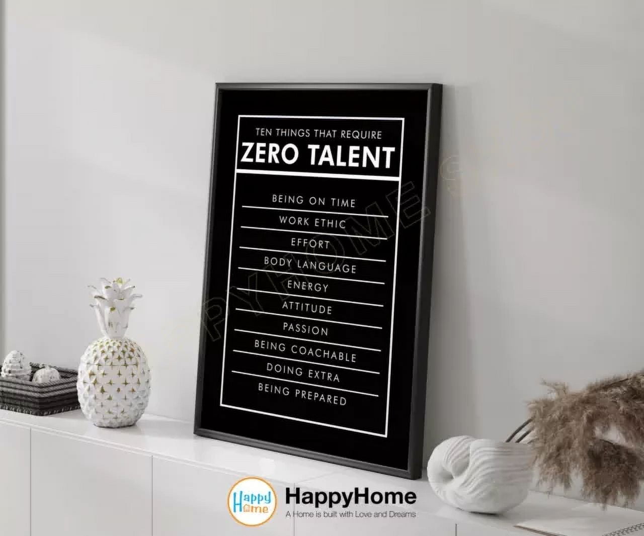 Kna Prints - Ten Things That Require Zero Talent Motivational Inspirational Print Art - P758 ...