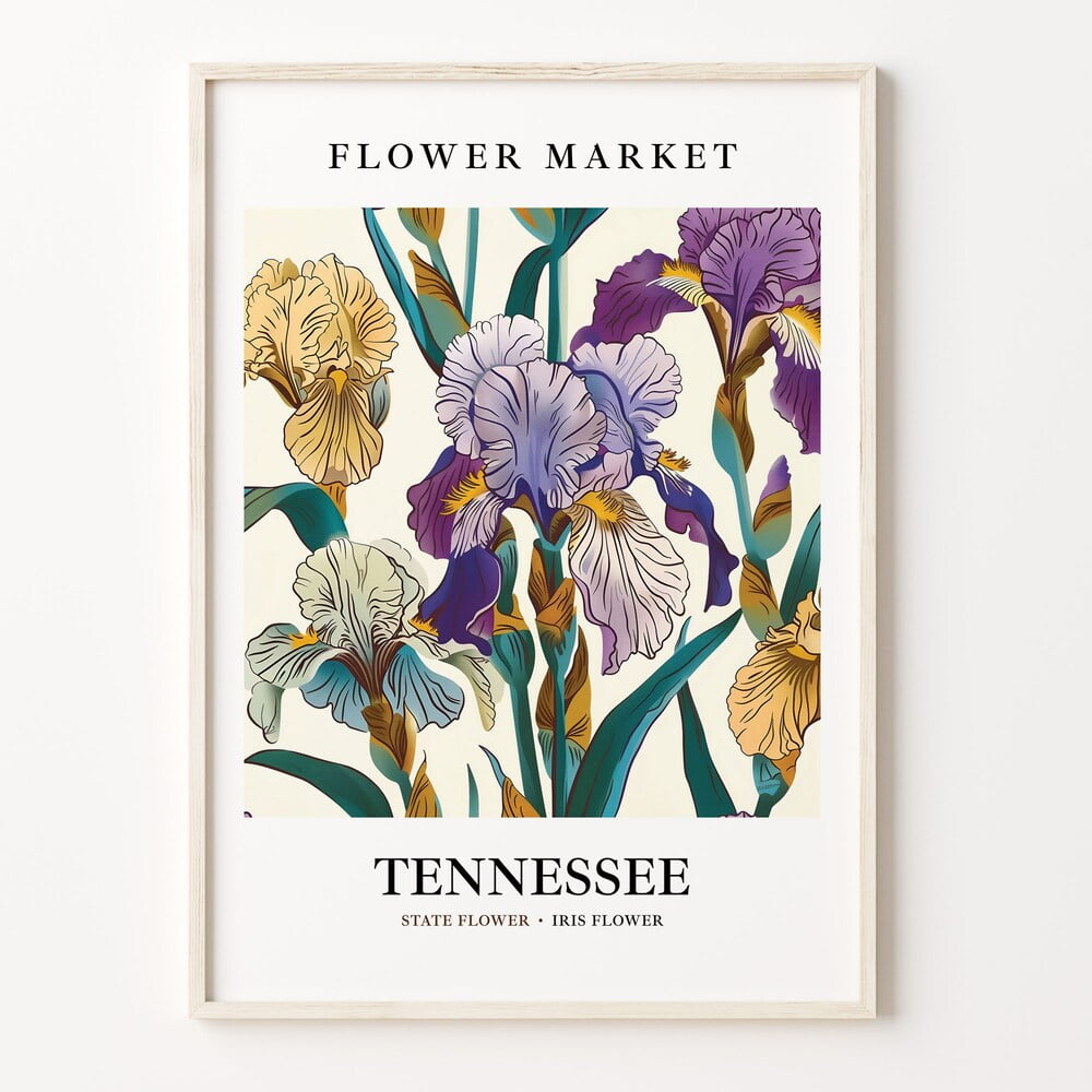 Kna Prints - Tennessee State Flower, Iris Poster Print, 1960S Wall Art ...