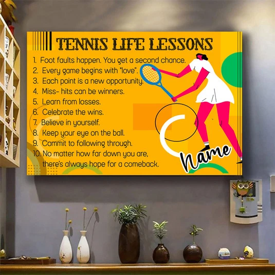 Kna Prints - Tennis Life Lessonor Women Poster Motivation Wall Art Idea ...
