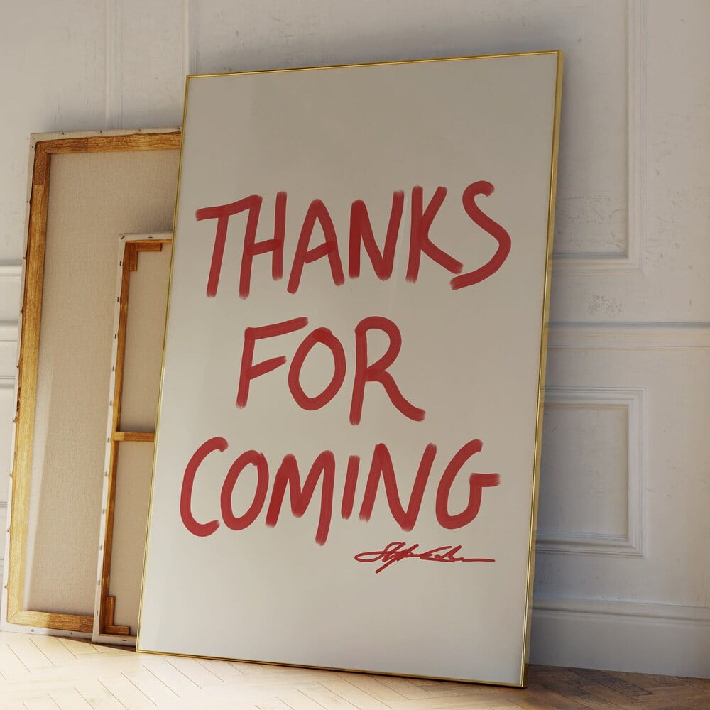 Kna Prints - Thanks For Coming Print, Mid Century Print, Aesthetic Wall ...
