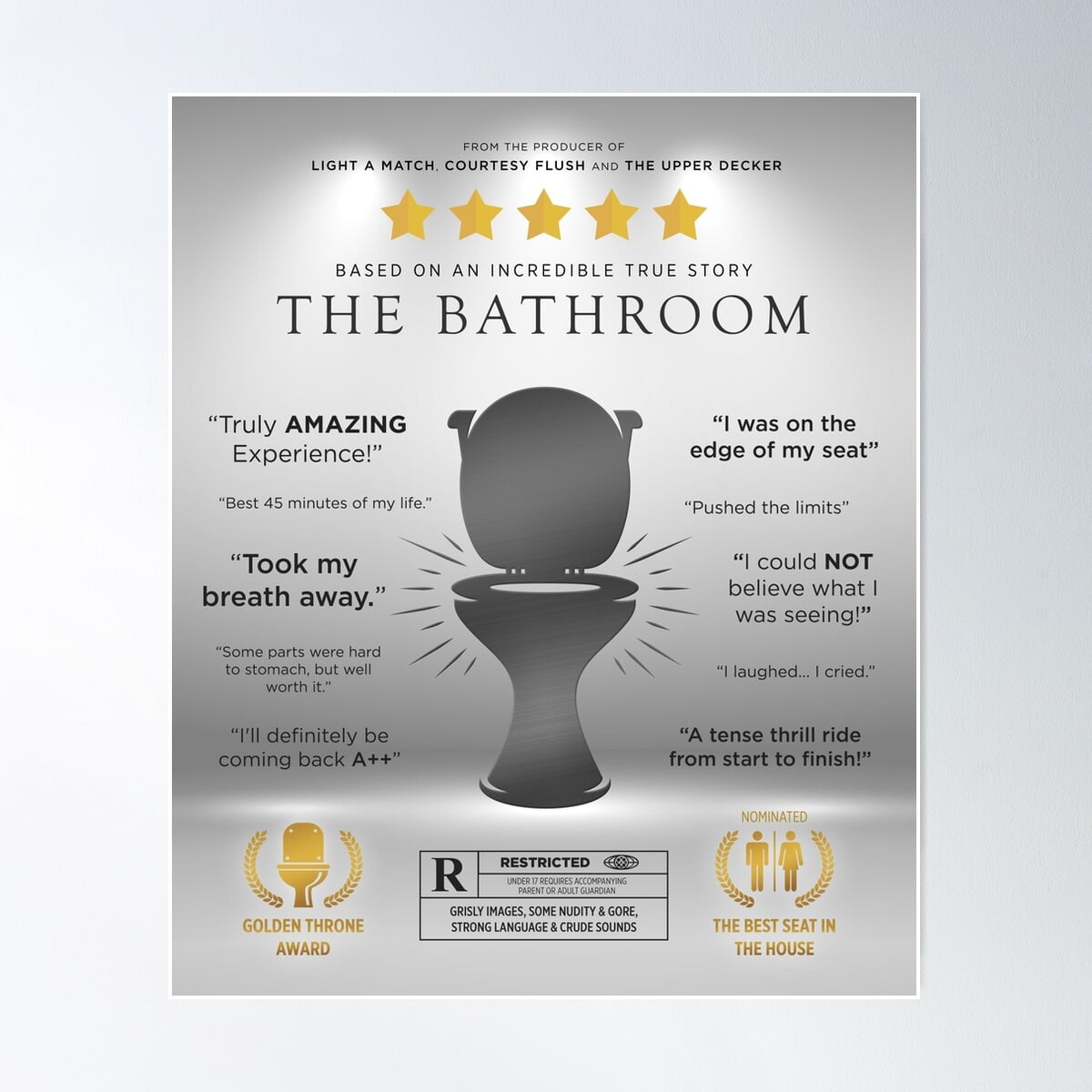 Kna Prints - The Bathroom Funny Parody Movie Poster Sign Poster ...