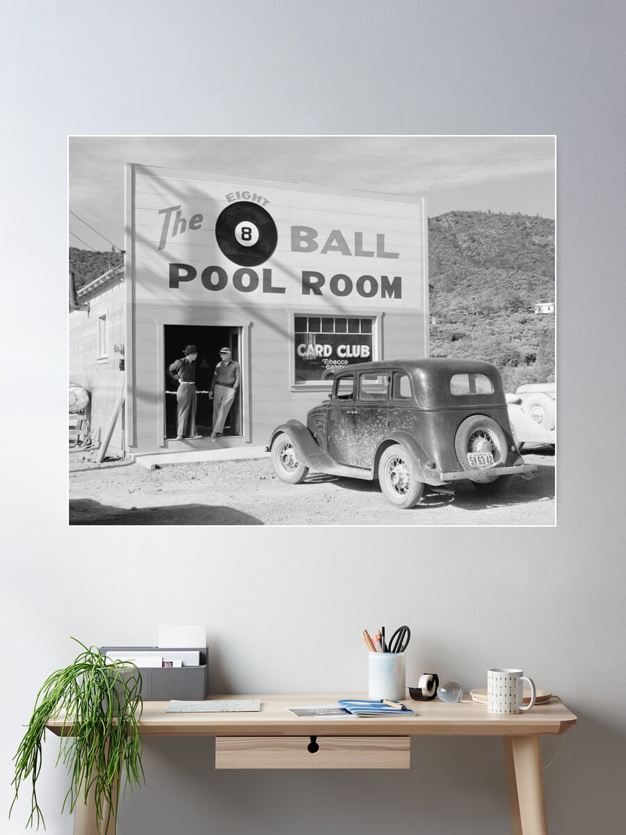 Kna Prints - The Eight Ball Pool Room, 1940. Vintage Photo For Home ...