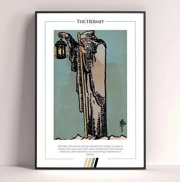 Kna Prints - The Hermit Tarot Card Poster, Tarot Art Print, Tarot Card Printable Poster For Home ...