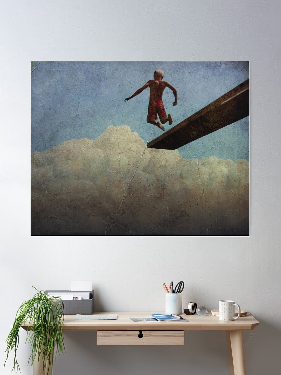 Kna Prints - The Jump, Vintage And Faded Look Poster Wall Art, Modern ...
