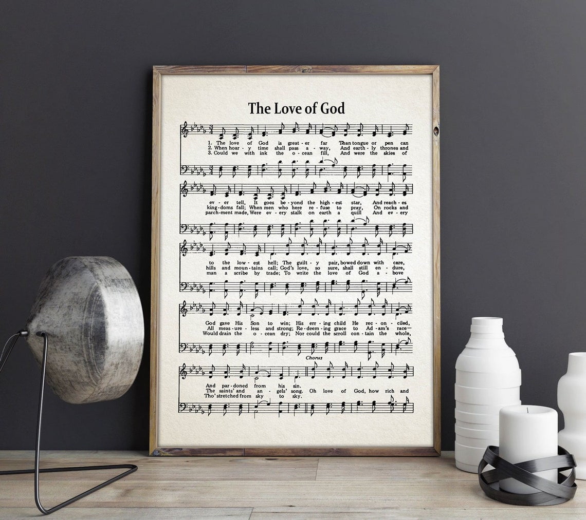 Kna Prints - The Love Of God Hymn Sheet Music Christian Hymn Music ...