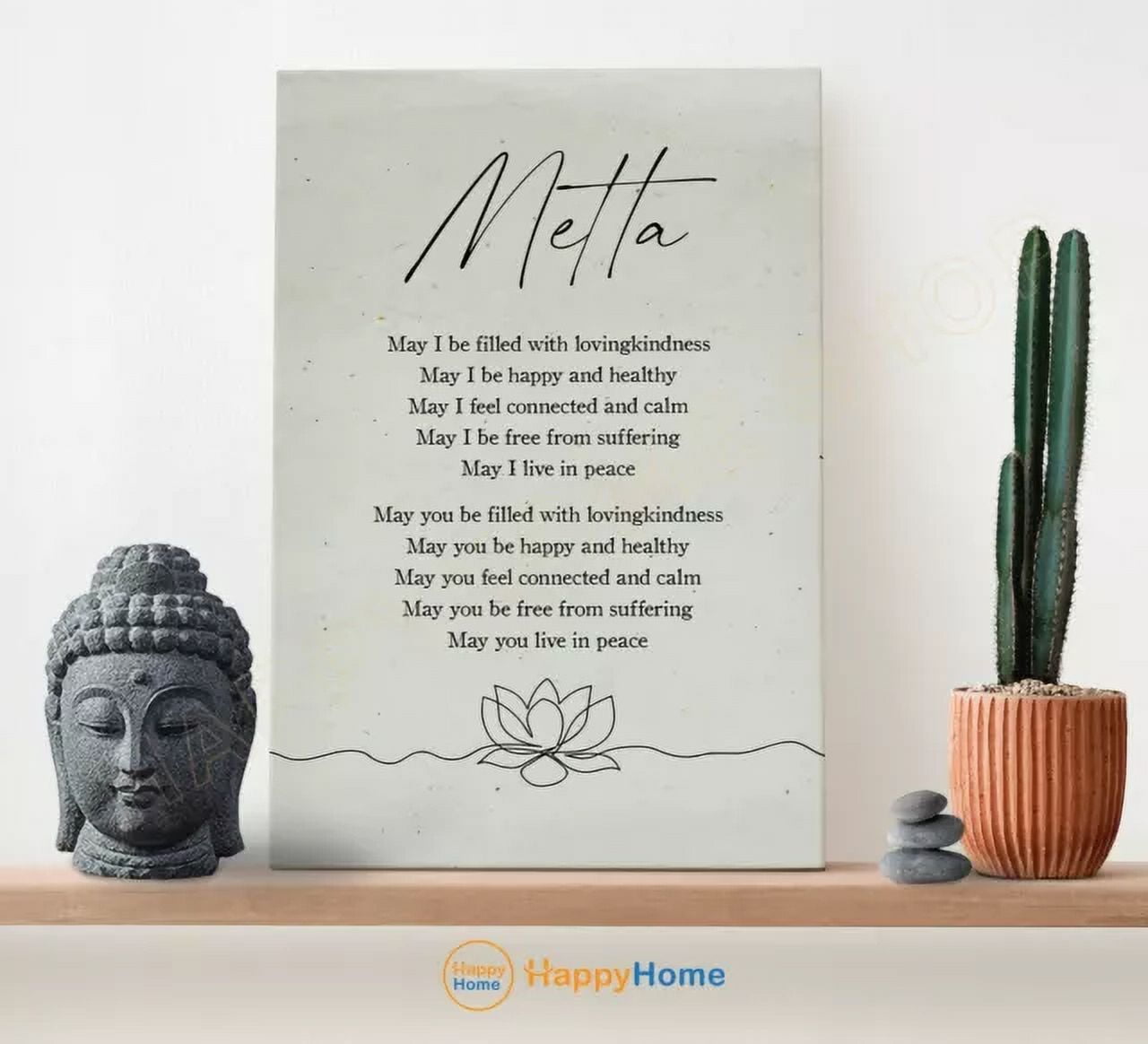 Kna Prints - The Metta Bhavana Prayer Wall Art Buddhist Zen Meditation ...