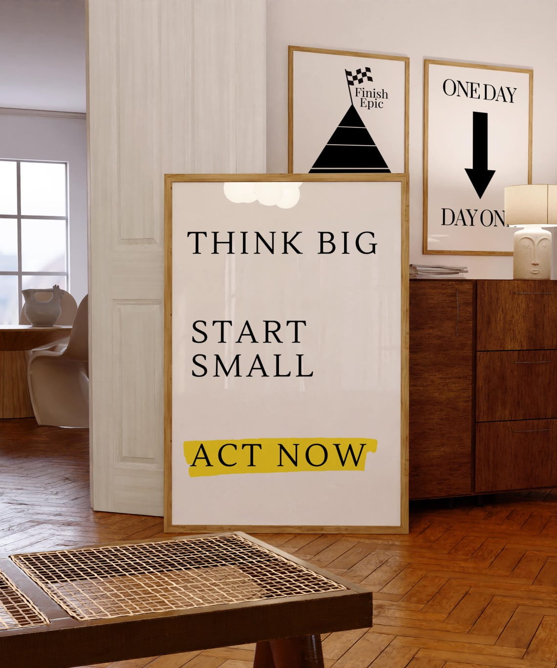 Kna Prints - Think Big Motivational Wall Art-Productivity Quote Print ...