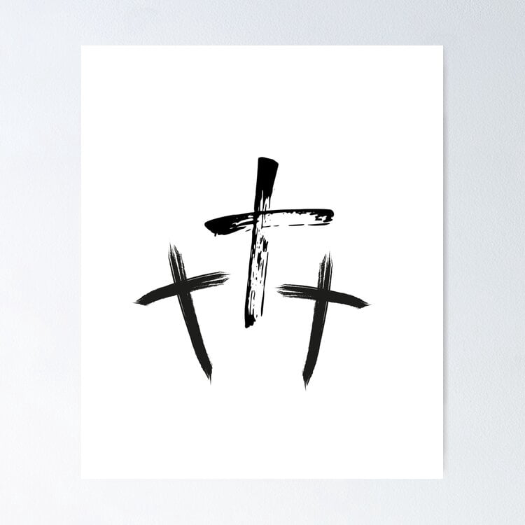Kna Prints - Three Crosses Jesus Poster Wall Art Print For Home Decor ...