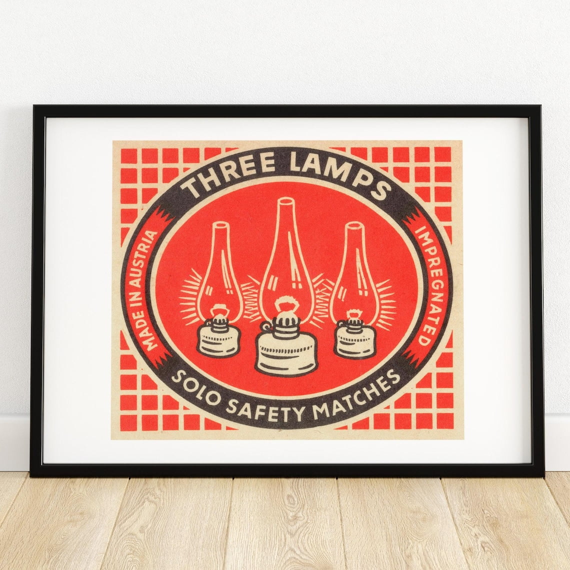 Kna Prints - Three Lamps Matchbox Art Print Vintage Austrian Design ...