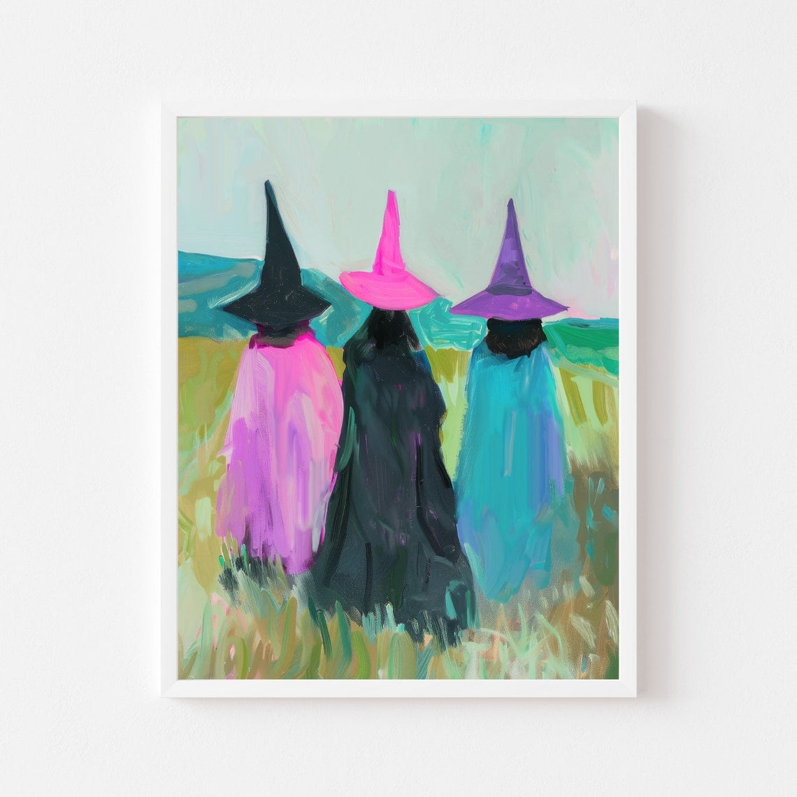 Kna Prints - Three Sister Witches Painting Witchy Hocus Pocus Wall Art ...