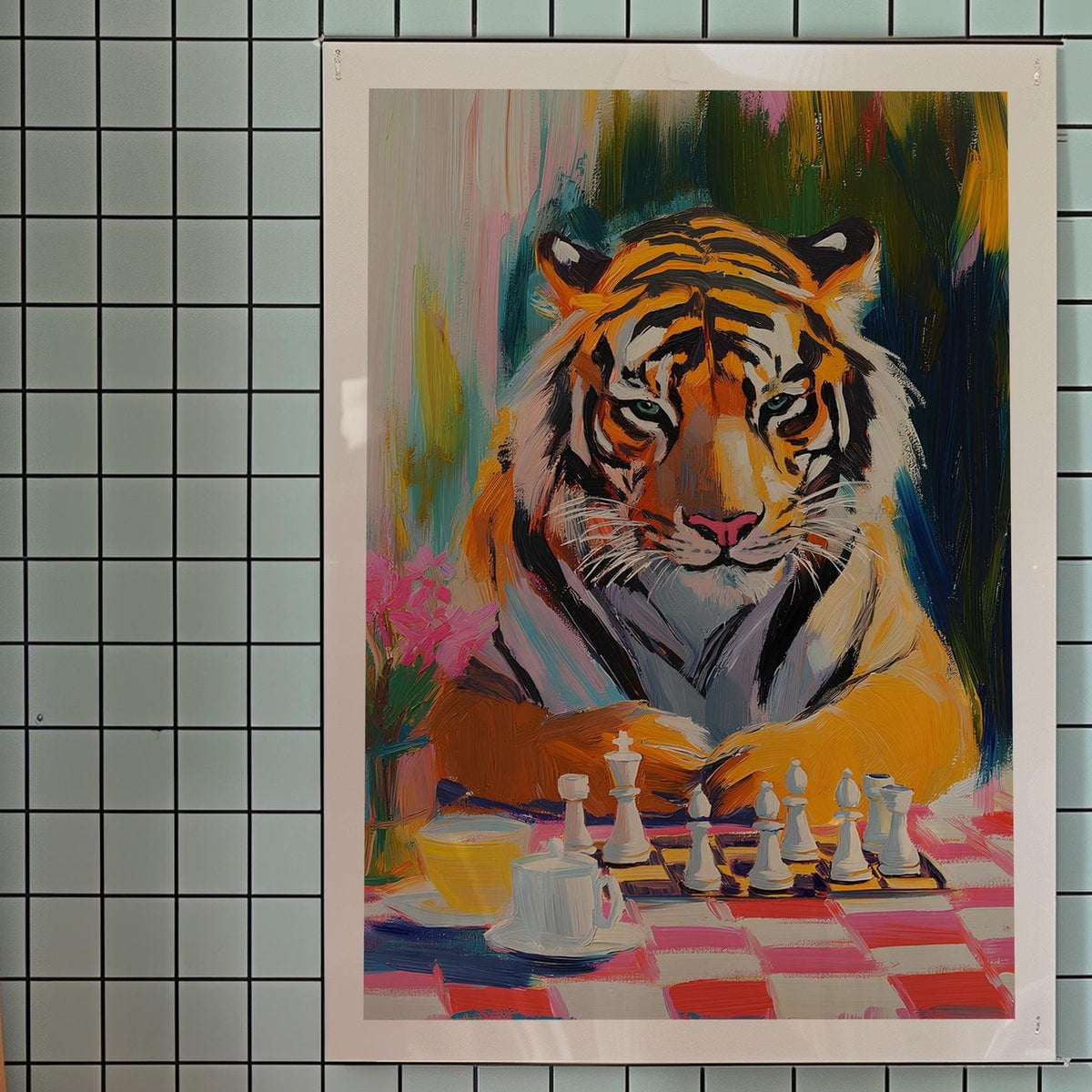 Kna Prints - Tiger Poster, Home Decor, Kitsch Aesthetic Art, Chess ...