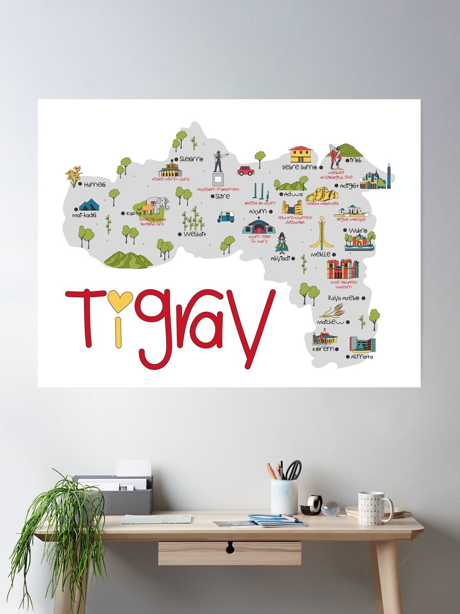 Kna Prints - Tigray Map Poster , UNFRAMED-8x12 - Walmart.com
