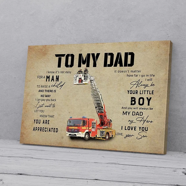 Kna Prints - To My Dad Firefighter Son Father'S Day Gift Horizontal ...