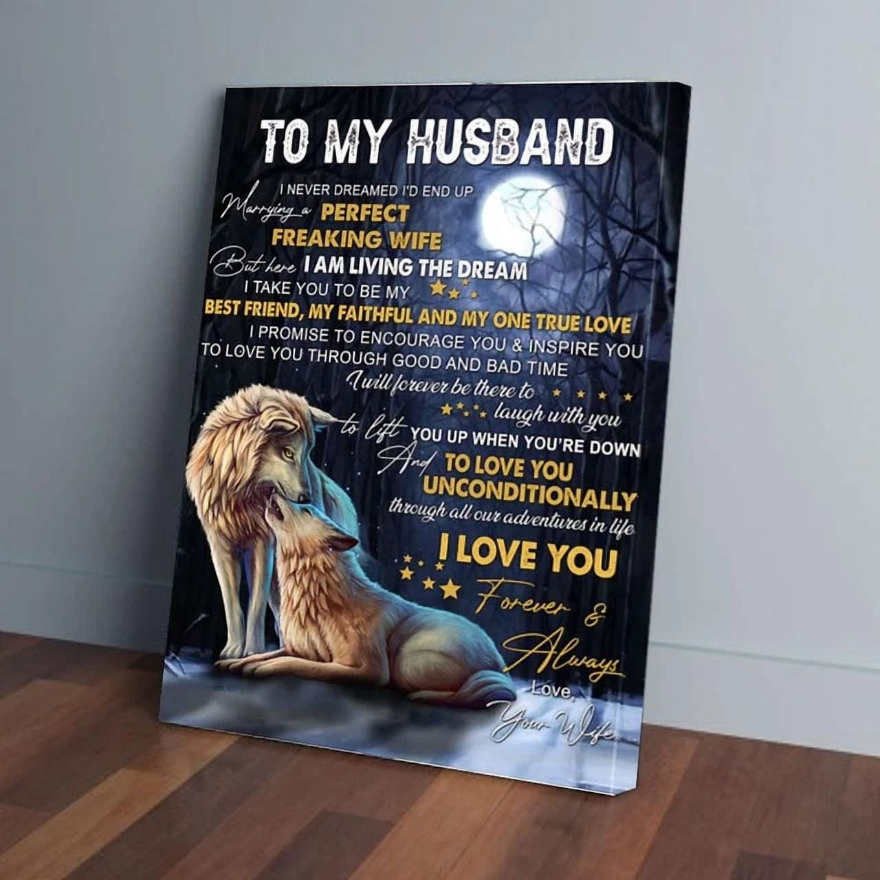 Kna Prints - To My Husband Wolf, Wall Art Print For Home Decor, Living ...