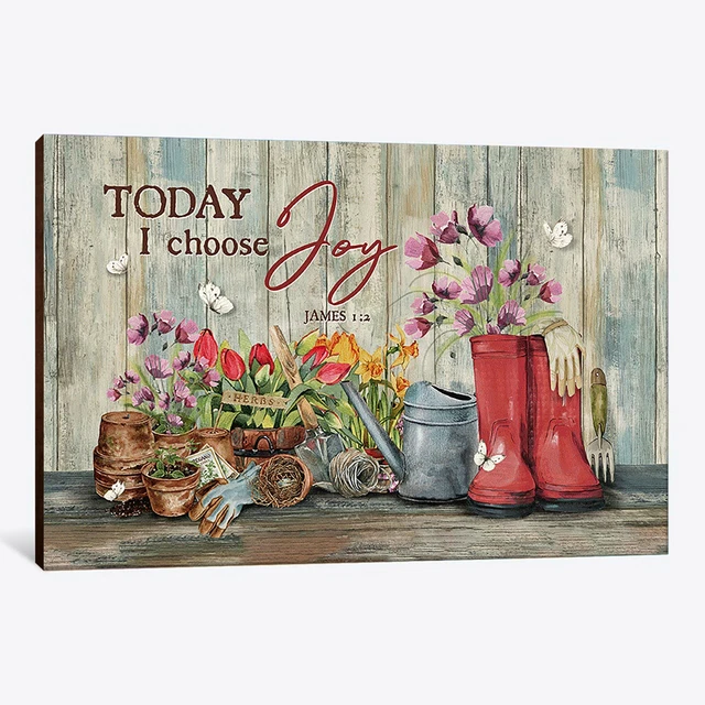 Kna Prints - Today I Choose Joy Purplelower Red Tulip Art Christian ...