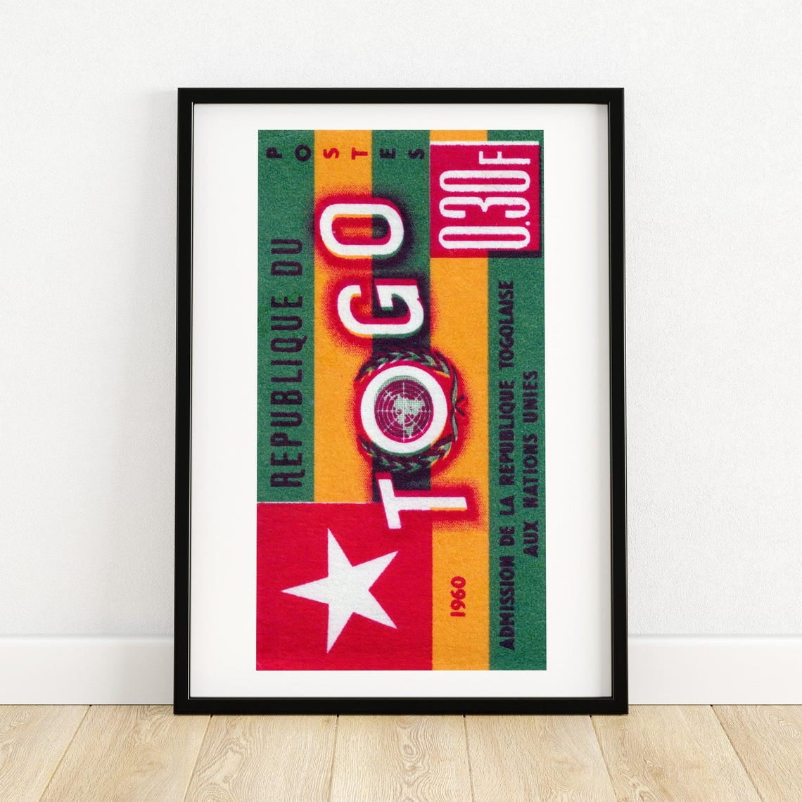 Kna Prints - Togo Flag - Vintage African Art - Postage Stamp Print ...