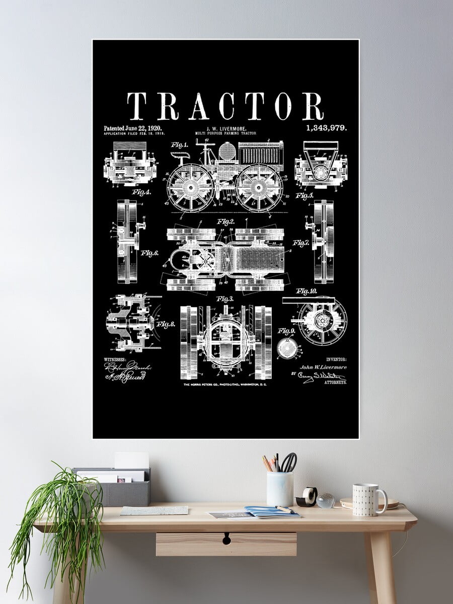 Kna Prints - Tractor Farmer Farming Classic Vintage Farm Patent Print ...
