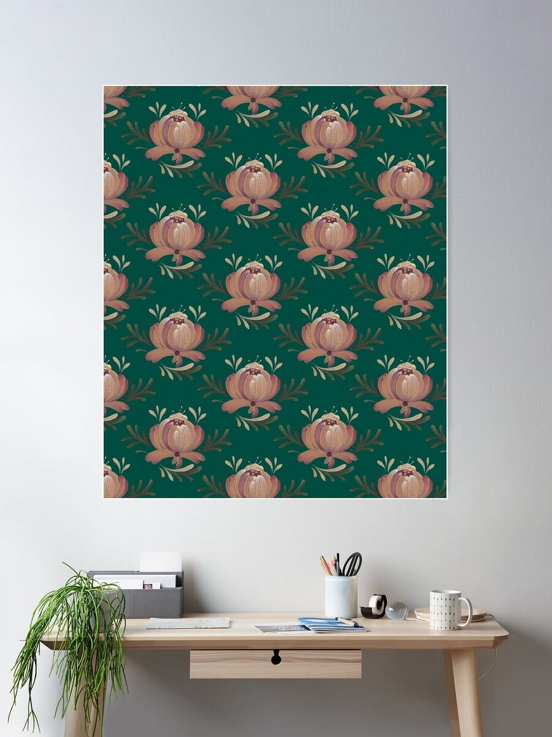 Kna Prints - Traditional Bavarian Mums (Teal) Poster , UNFRAMED-12x18 ...