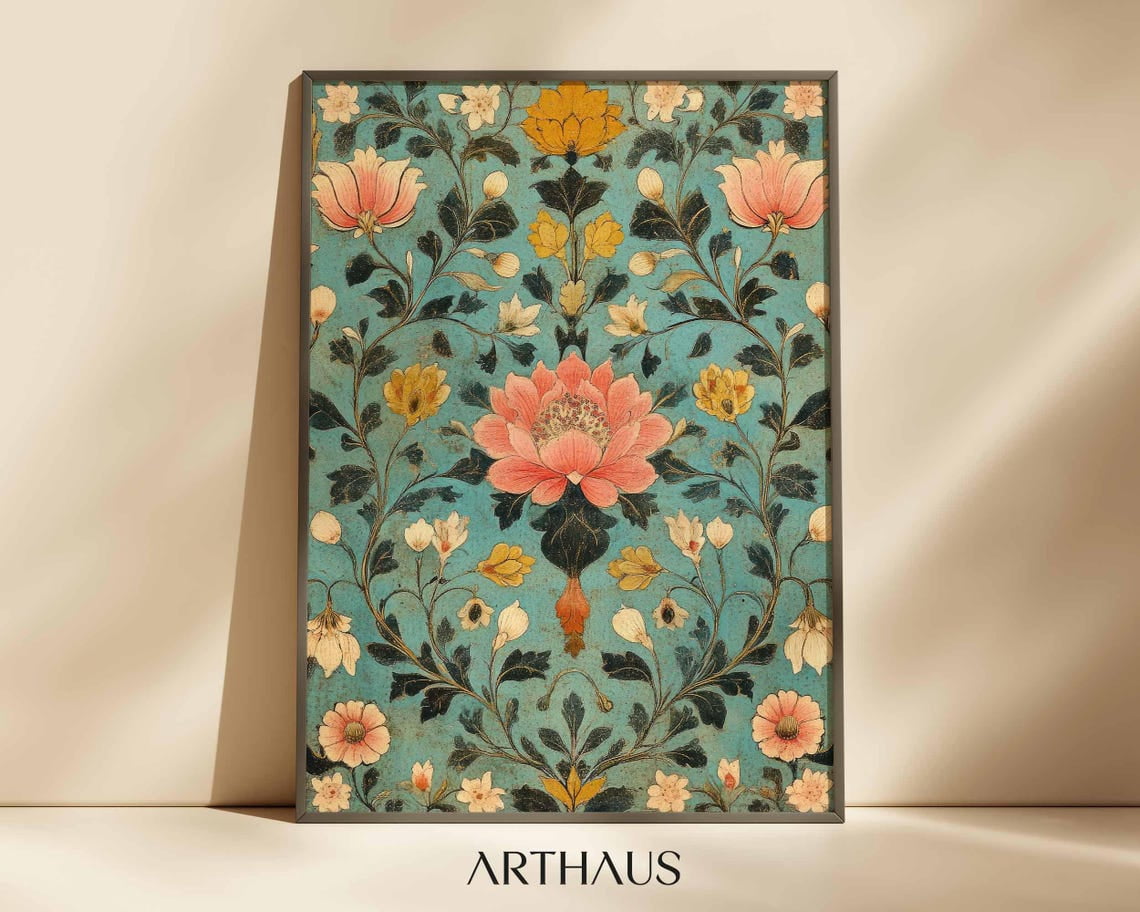 Kna Prints - Traditional Indian Folk Wall Art Floral Landscape Painting ...