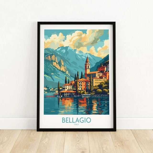 Kna Prints - Travel Print Bellagio Italy On Lake Como - Scenic Vacation ...