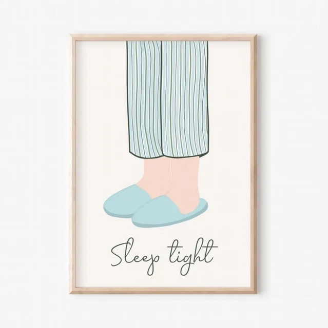 Kna Prints - Trendy Blue Bedroom Poster Sleep Tight Print Goodnight ...